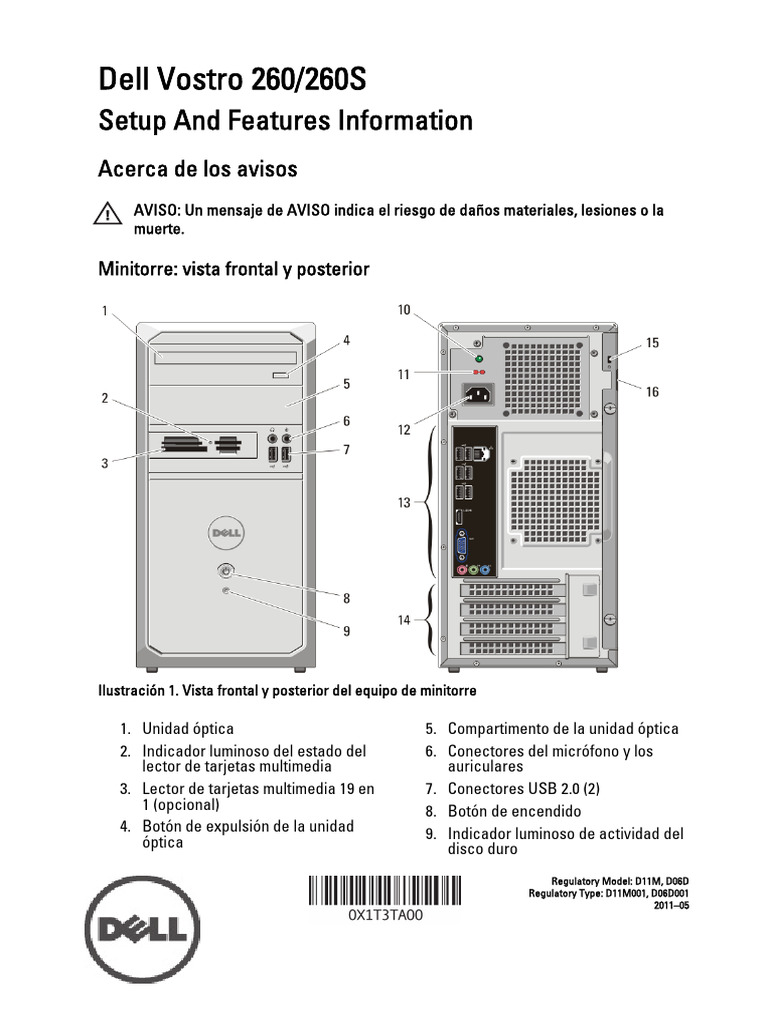 Vostro-260 - Setup Guide - Es-Mx | PDF | USB | Intel