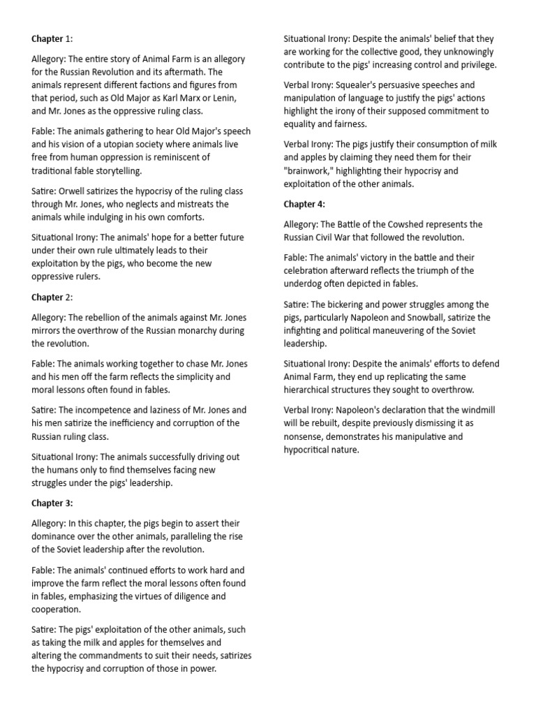 Animal Farm Literary Devices | PDF