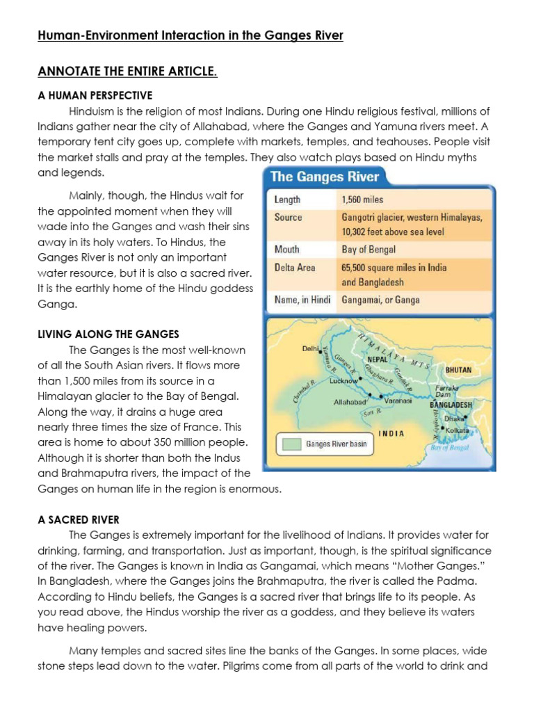 Human-Environment Interaction in The Ganges River | PDF