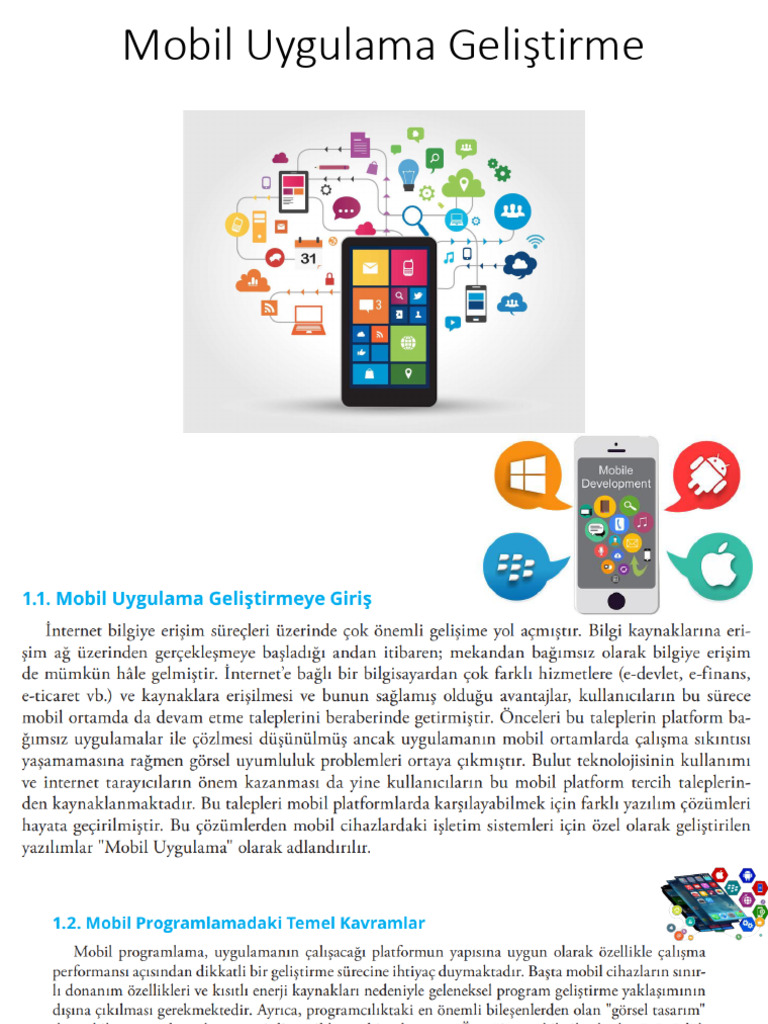 1 Kur2 Mobil Uygulama Gelistirme | PDF