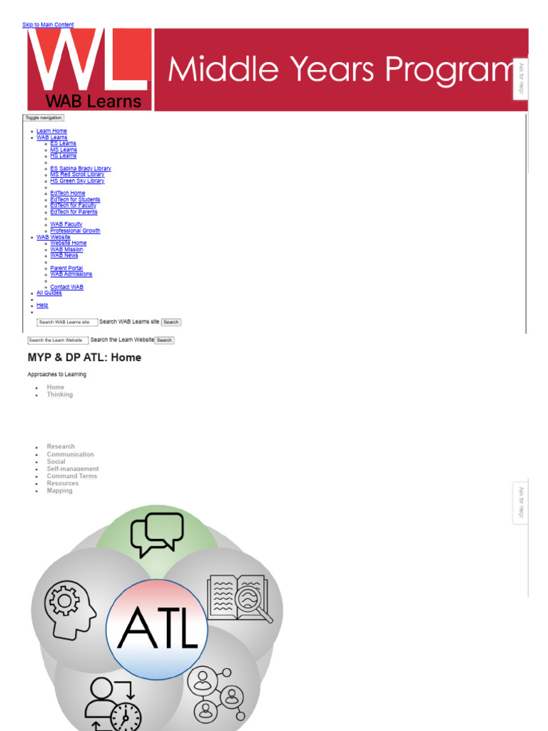 MYP - DP ATLs | PDF | Psychological Resilience | Critical Thinking
