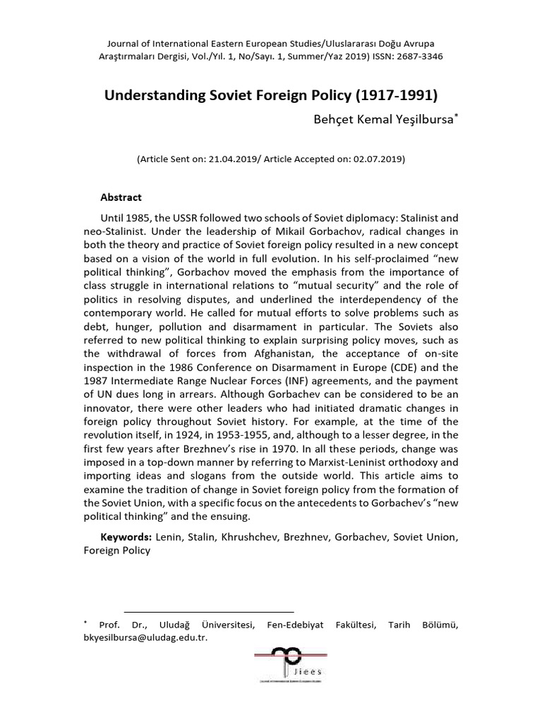 Understanding Soviet Foreign Policy (1917-1991) (#572909) - 728746 ...
