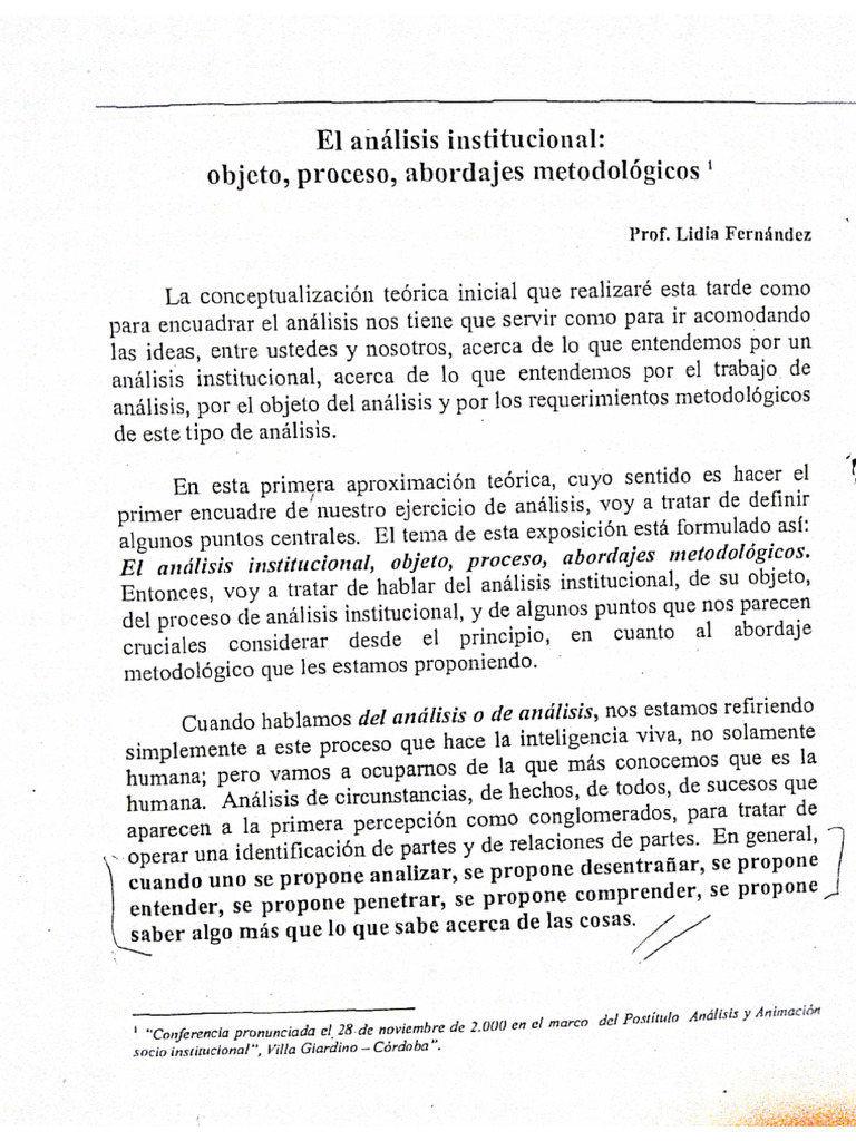 Análisis Inst - Fernandez, Lidia. | PDF