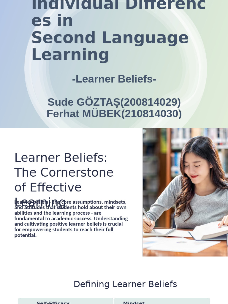 Learner Beliefs the Cornerstone of Effective Learning (2) | PDF ...