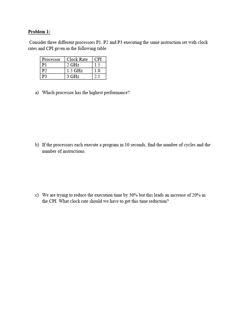 Processor Performance Analysis and Comparison | PDF | Central ...