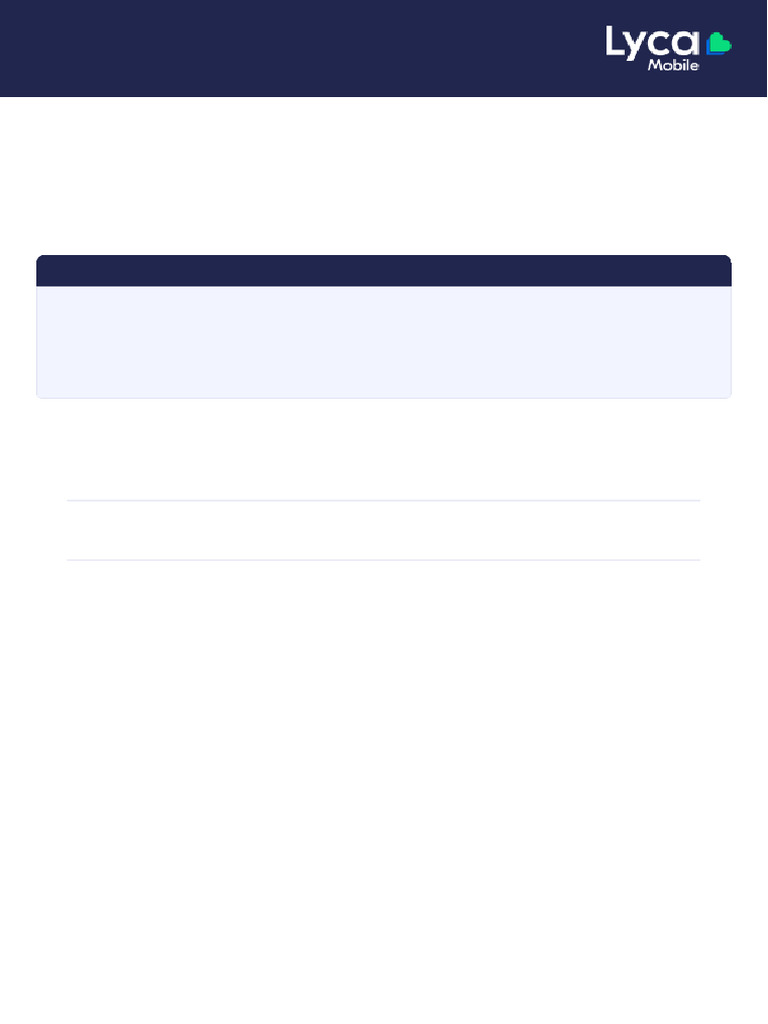 Lyca Mobile Statement Bill | PDF