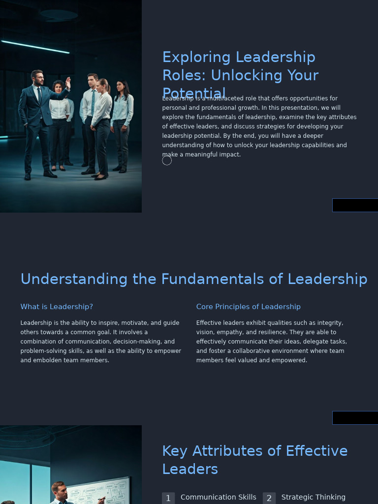 Exploring Leadership Roles Unlocking Your Potential | PDF | Leadership ...