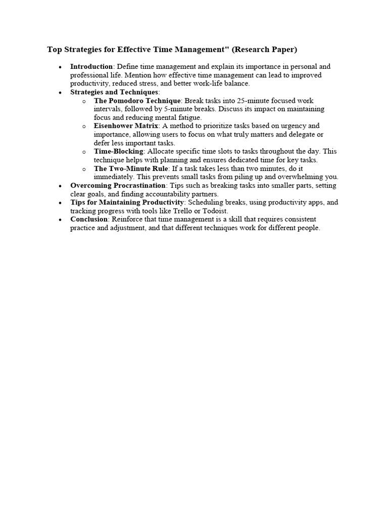 1 Top Strategies For Effective Time Management | PDF