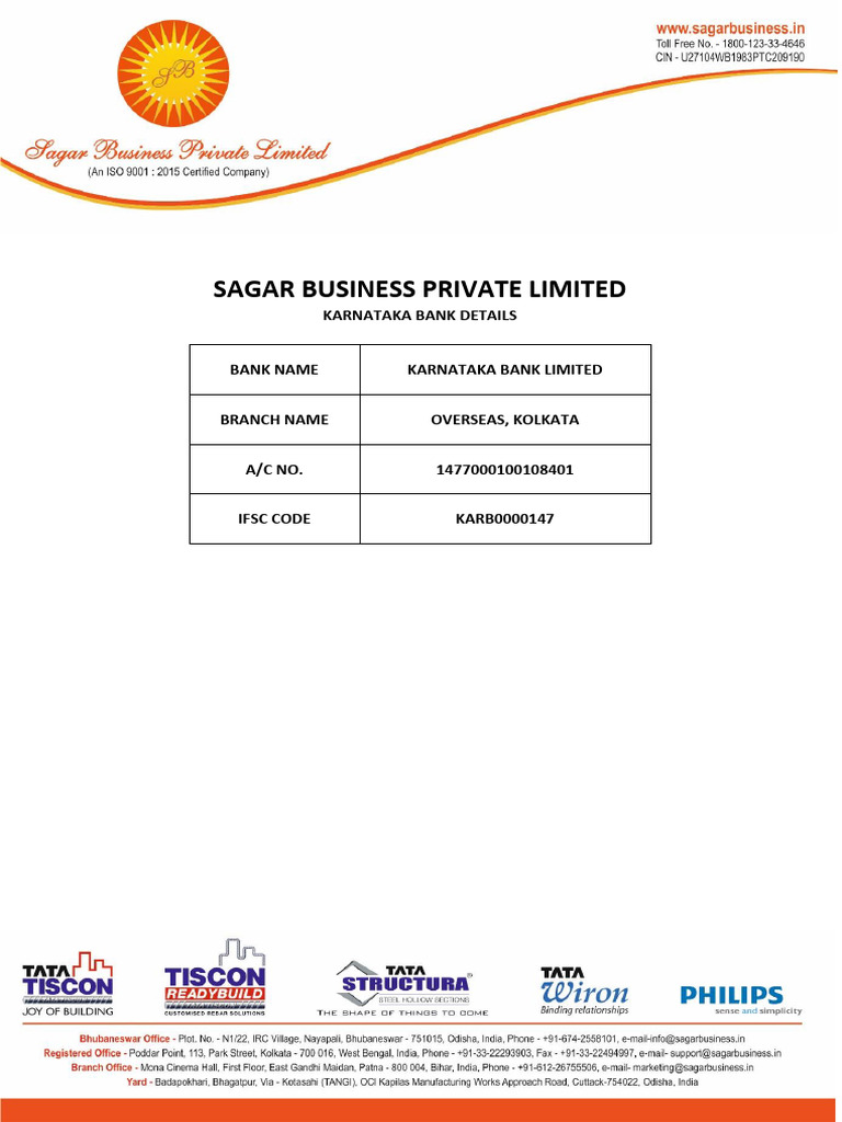 SBPL Karnataka Bank Details | PDF