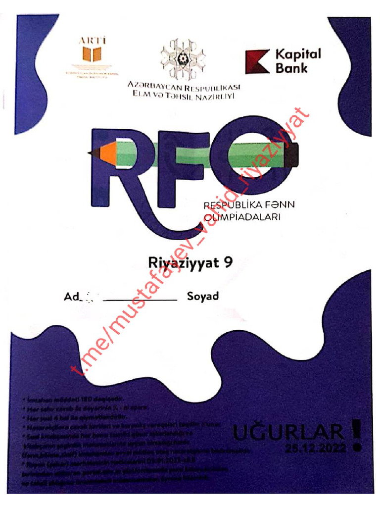 RFO Riyaziyyat 9 - Cu Sinif 25.11.2022 | PDF
