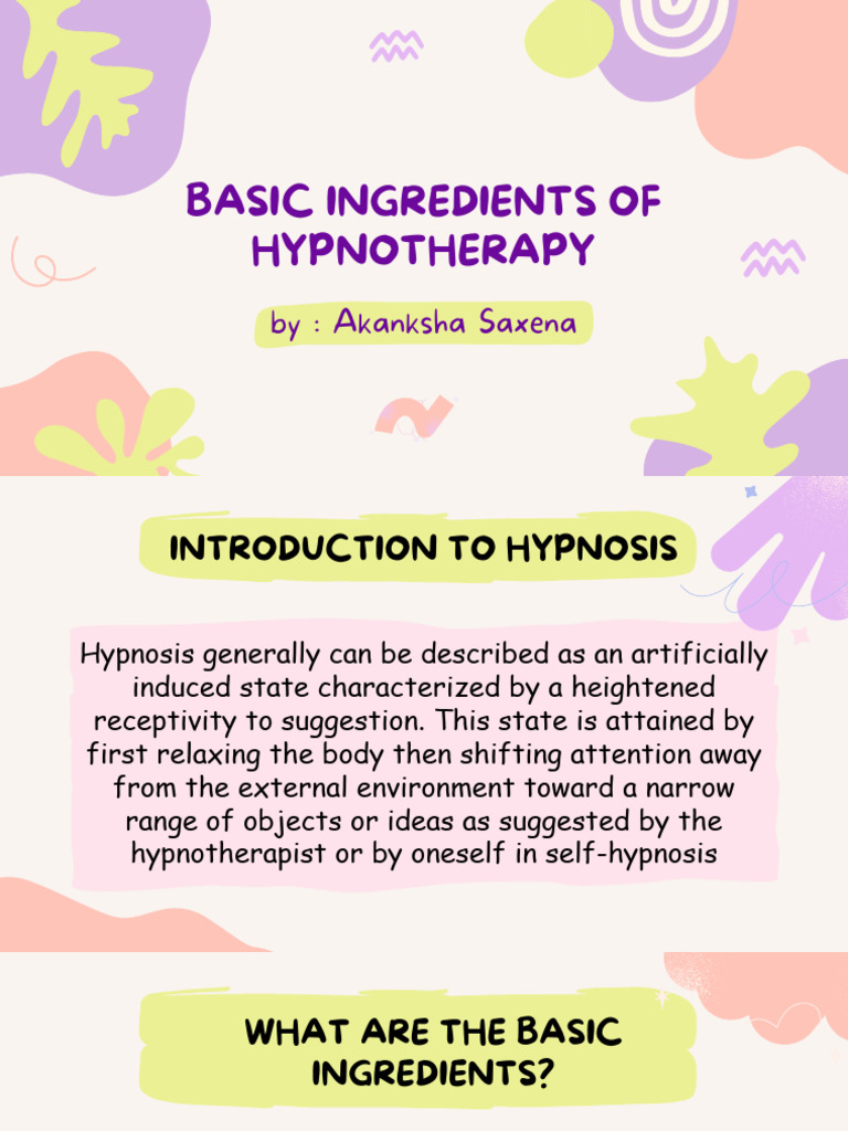 Basic Ingredients of Hypnosis | PDF | Hypnosis | Psychology
