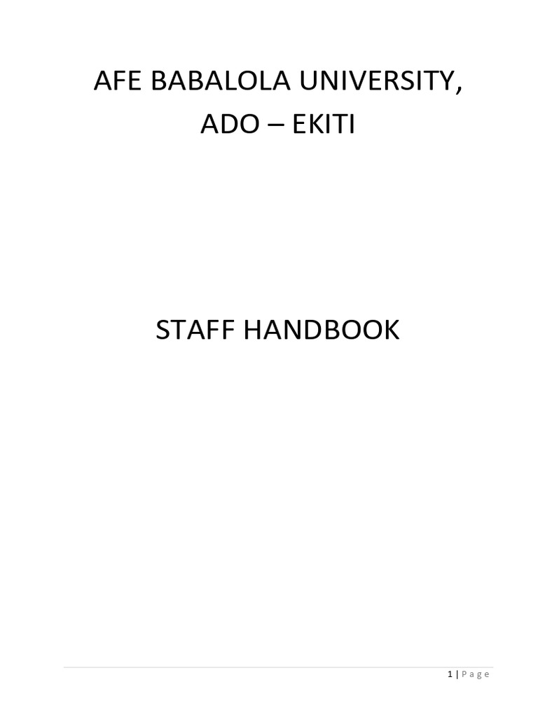 STAFF-HANDBOOK ABUAD | PDF | University | Learning