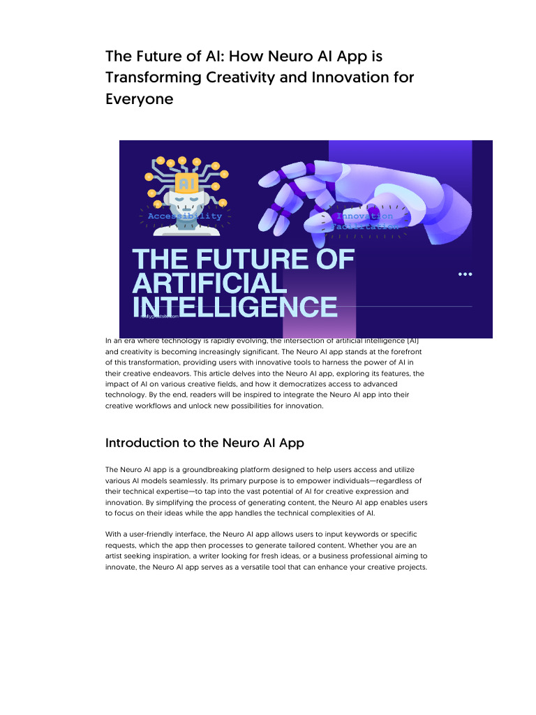 The Future of AI - How Neuro AI App Is Transforming Creativity and ...