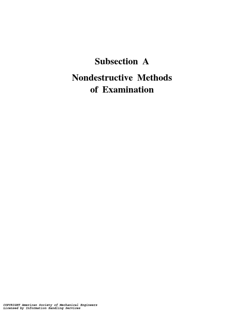ASME Section V Article 1 | PDF | Nondestructive Testing | Applied And ...