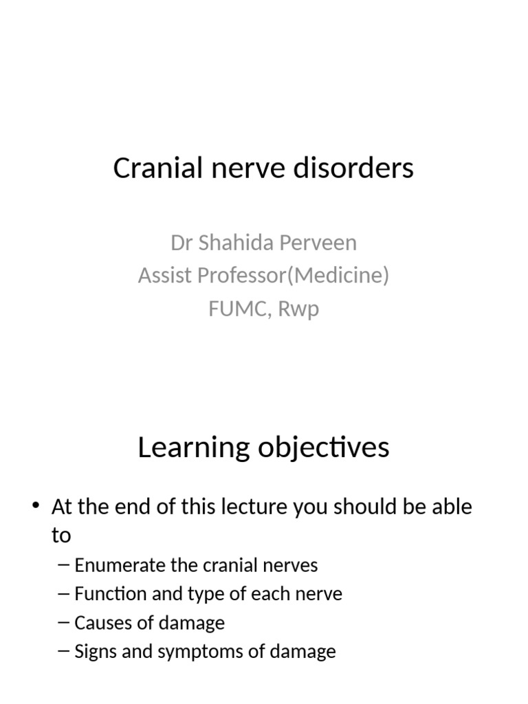 Understanding Cranial Nerve Disorders | PDF | Neuroscience | Neurology