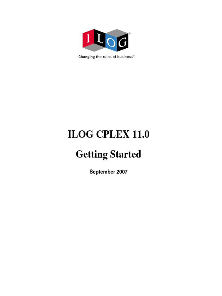 CPLEX Getting Started | PDF | Parameter (Computer Programming) | Library (Computing)