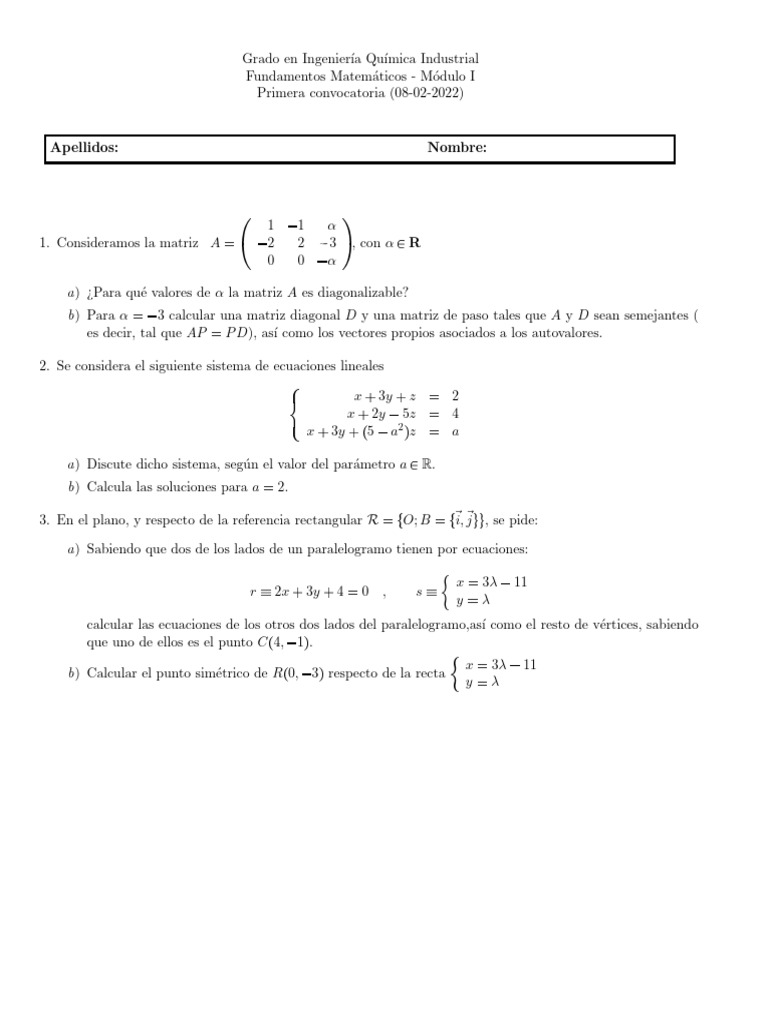 Soluciones Segundo Llamamiento | PDF | Teoría del operador | Álgebra abstracta