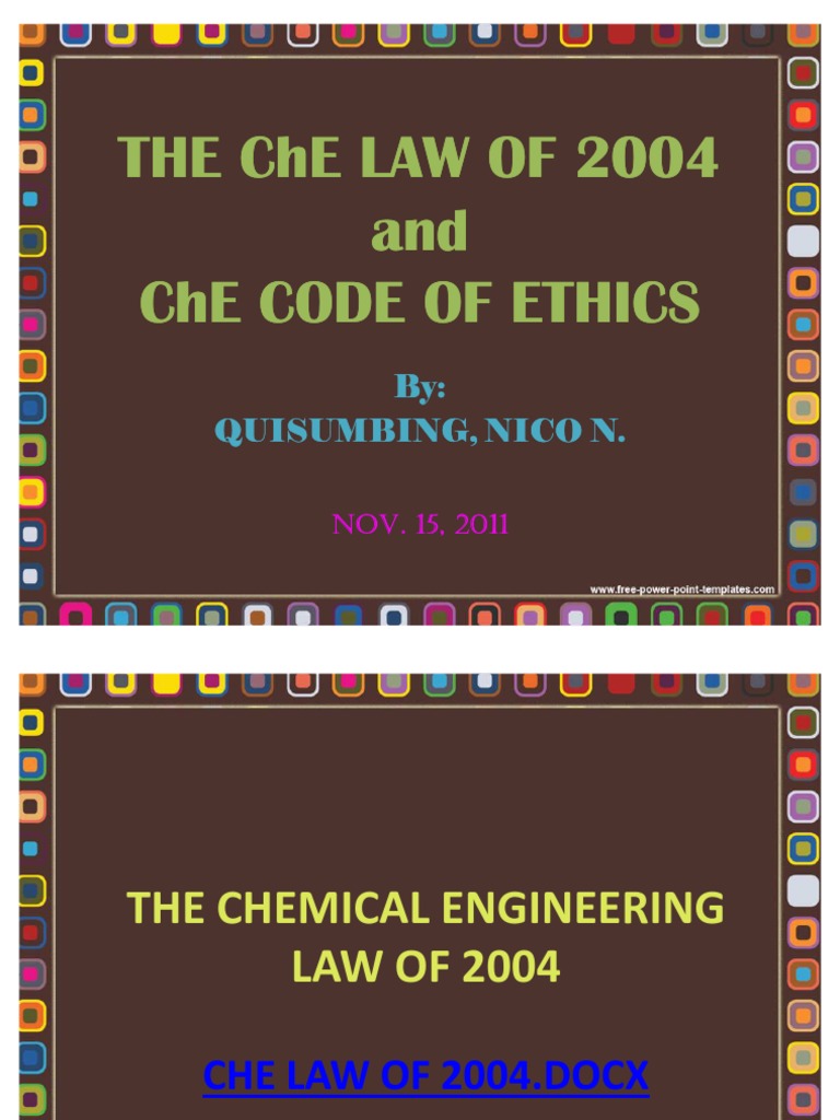 Code of Ethics for Chemical Engineers | PDF | Licensure | Engineer