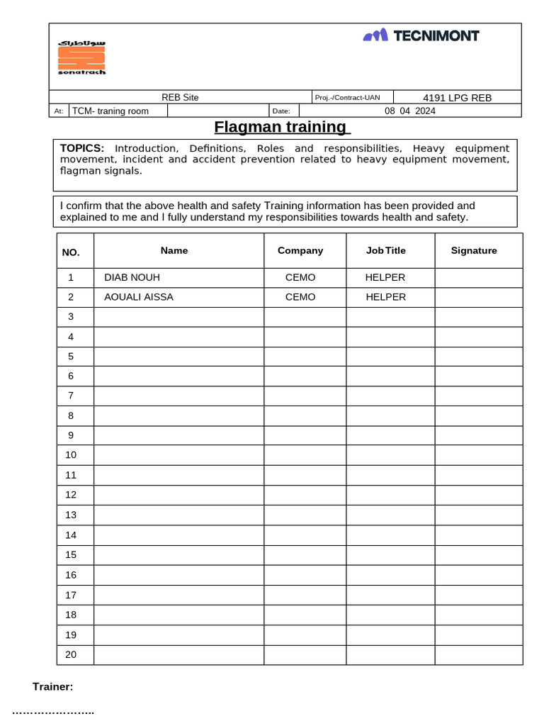 REB Flagman training | PDF