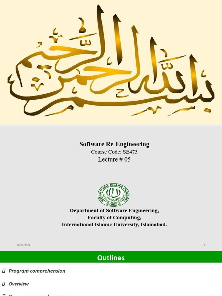 Lecture 5 Re-Eng-Program Comprehension | PDF | Computer Programming | Model–View–Controller