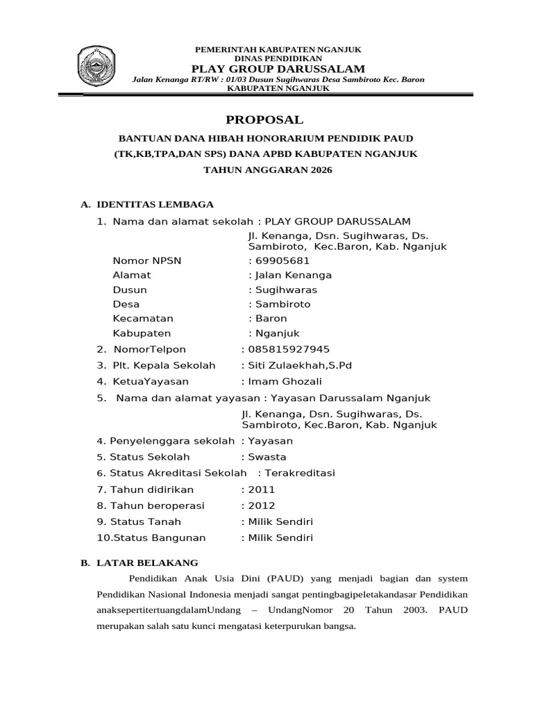 Proposal Hibah 2026 | PDF