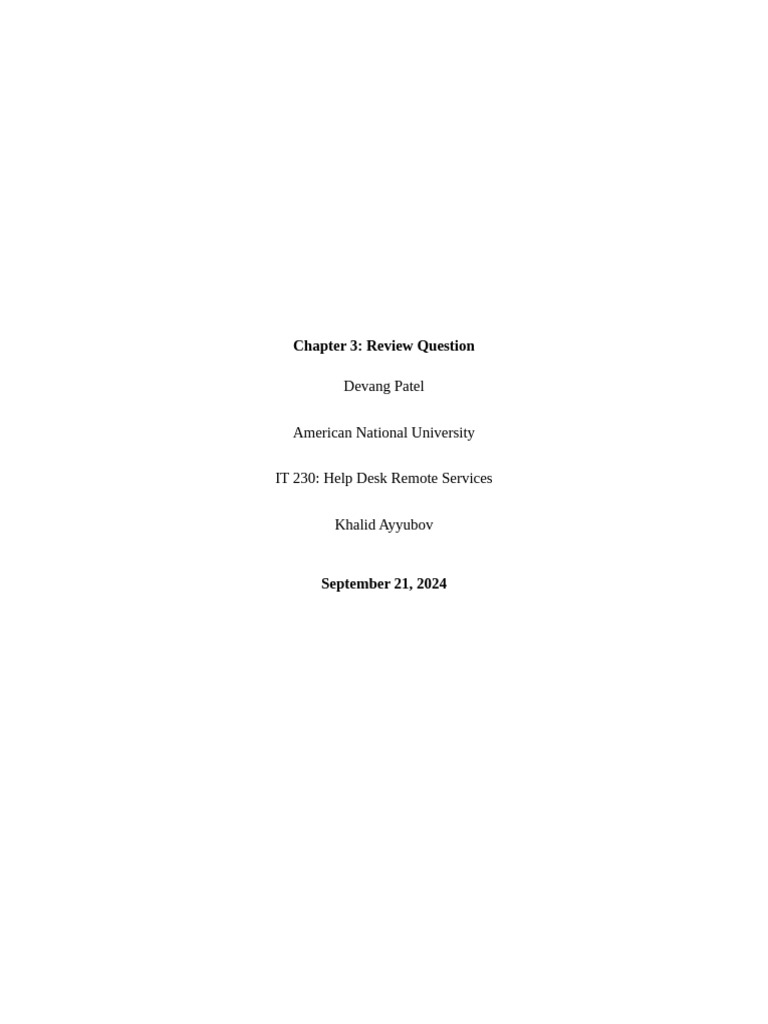 Chapter 3 Review Question | PDF | Communication | Dispatcher