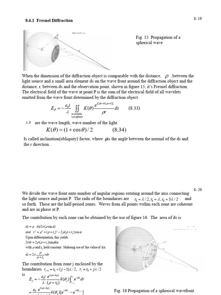 Fresnel Diffraction | PDF | Diffraction | Electromagnetic Radiation