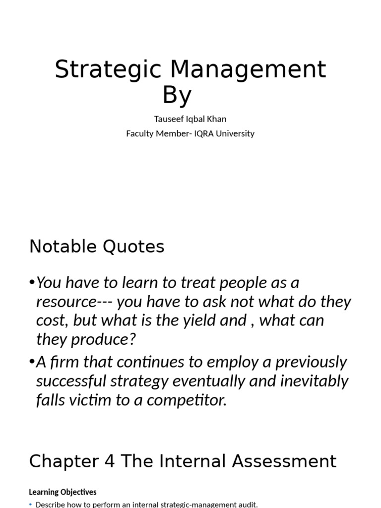 SM Module 4 Internal Analysis | PDF | Marketing | Strategic Management