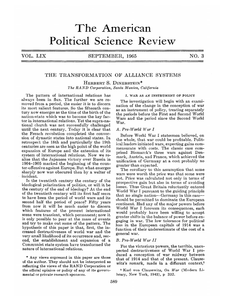 The Transformation of Alliance System | PDF | World Politics | Soviet Union