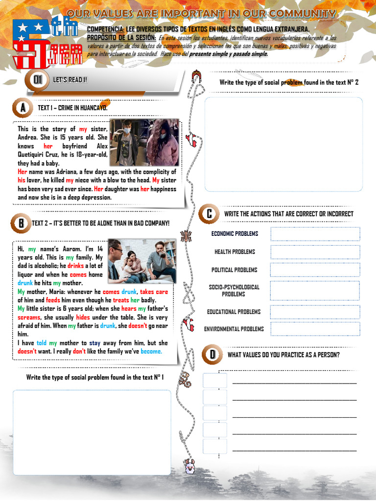 FICHA 01 - UND 01 - SEMANA 1 - CLASE 1 - JER-_-5° - MISS AYDA | PDF | Linguistic Morphology