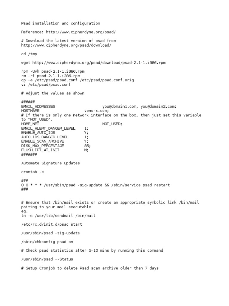 Psad Installation and Configuration | PDF | Computer Networking ...