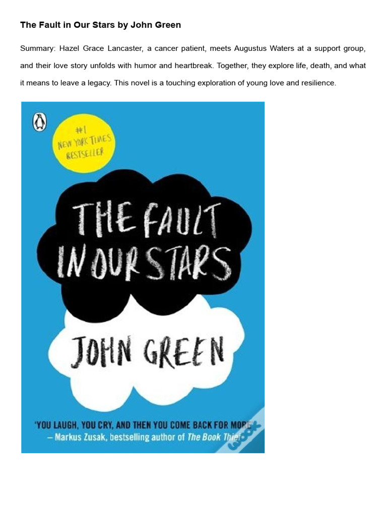 Summary of The Fault in Our Stars | PDF