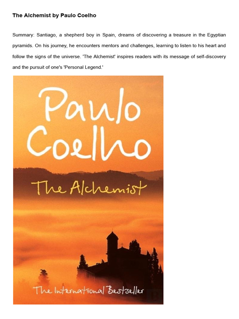 Summary of The Alchemist by Paulo Coelho | PDF