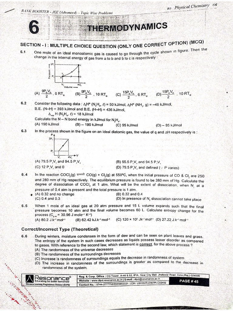 Adiabatic Expansion and Internal Energy | PDF | Gases | Heat