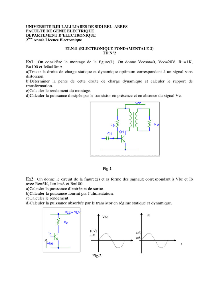 Electronique Fondamentale 2 TD N 2 | PDF