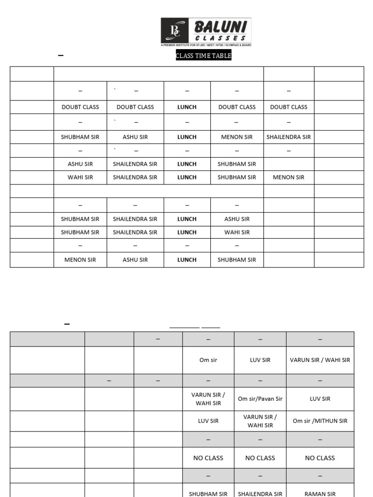 7.12.2024-TIME TABLE | PDF