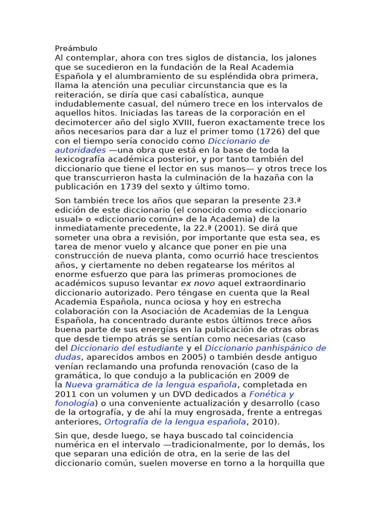 preambulo | PDF | Diccionario | Ortografía