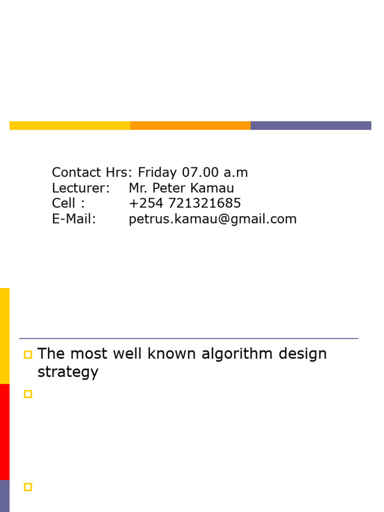 Lecture 5 Divide and Conquer - 241011 - 112911 | PDF | Algorithms And Data Structures | Algorithms