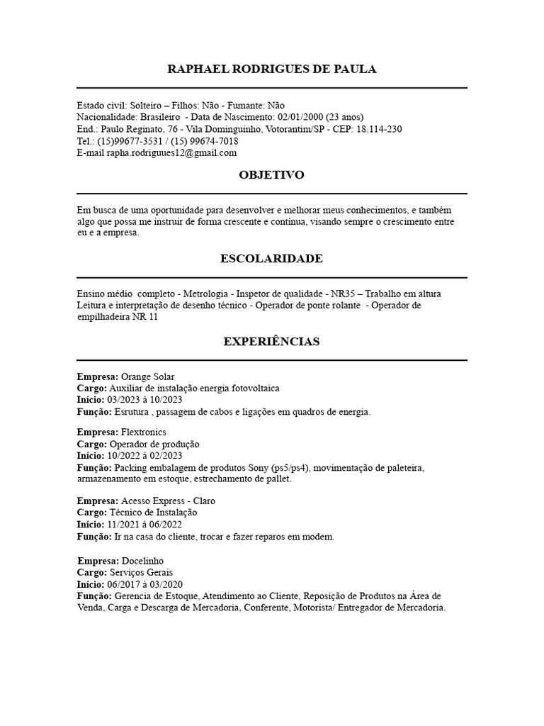 Currículo Raphael | PDF