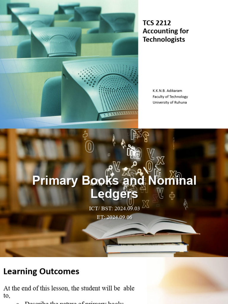 Lesson 5 Primary Books | PDF | Bookkeeping | Debits And Credits