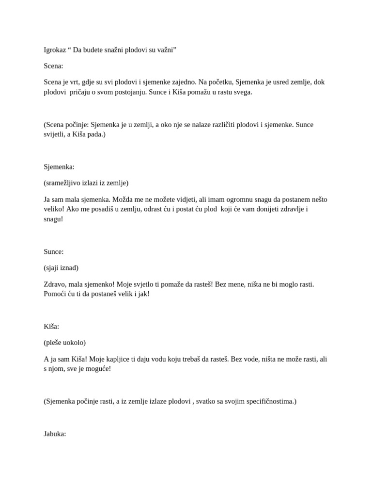 Igrokaz-Plodovi I Sjemenke | PDF