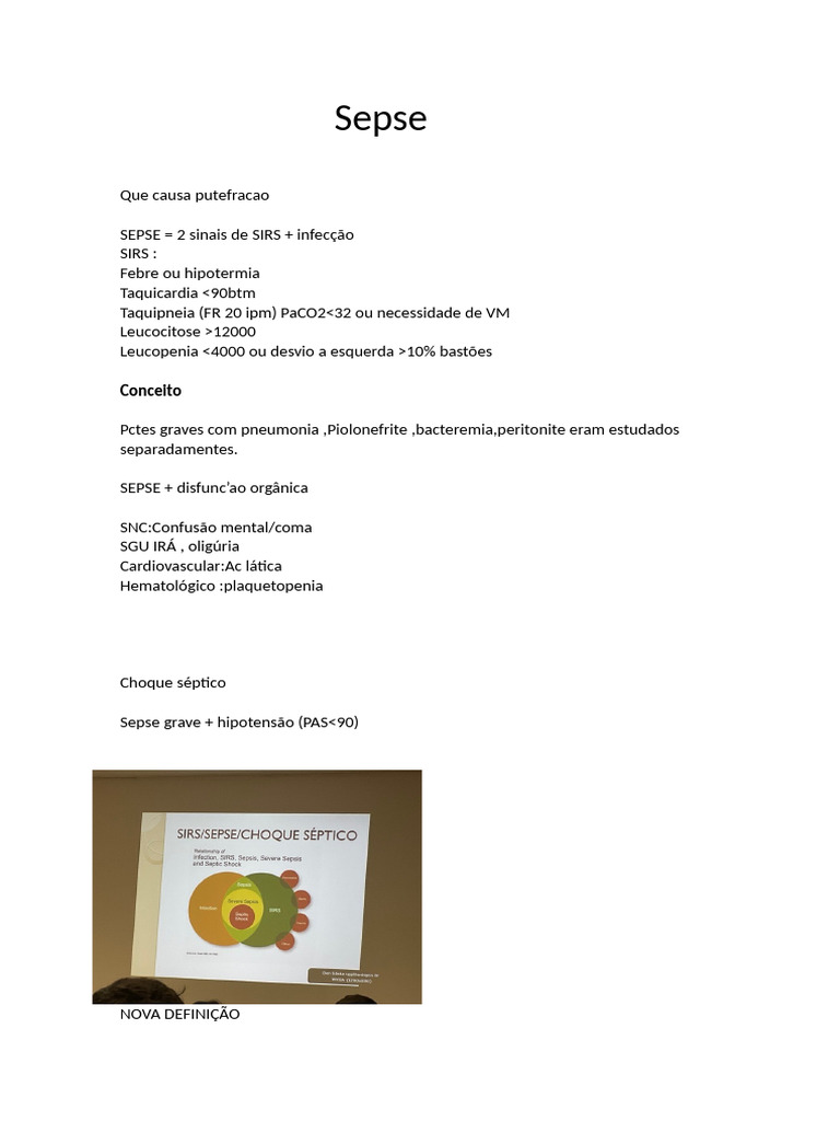 Definição e Abordagem da Sepse | PDF