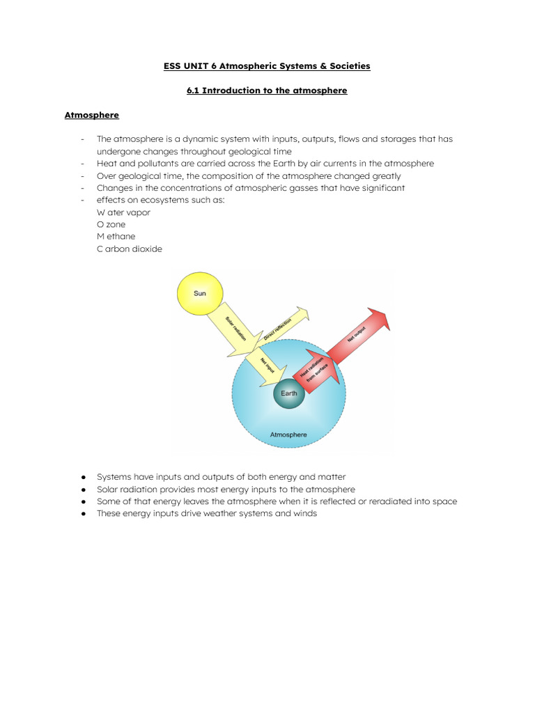 ESS UNIT 6 | PDF | Atmosphere Of Earth | Chlorofluorocarbon
