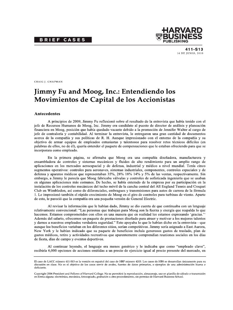Caso Harvard - Jimmy Fu & Moog, Inc. | PDF