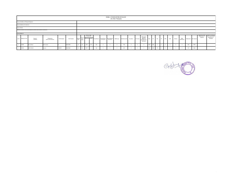 Form XVII Register of Wages | PDF | Payments | Government Finances