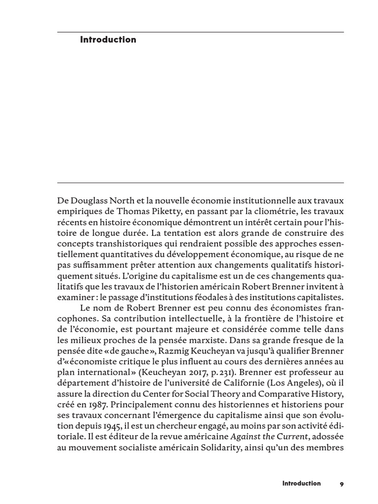 Robert Brenner et l'émergence du capitalisme | PDF | Marxisme | Capitalisme