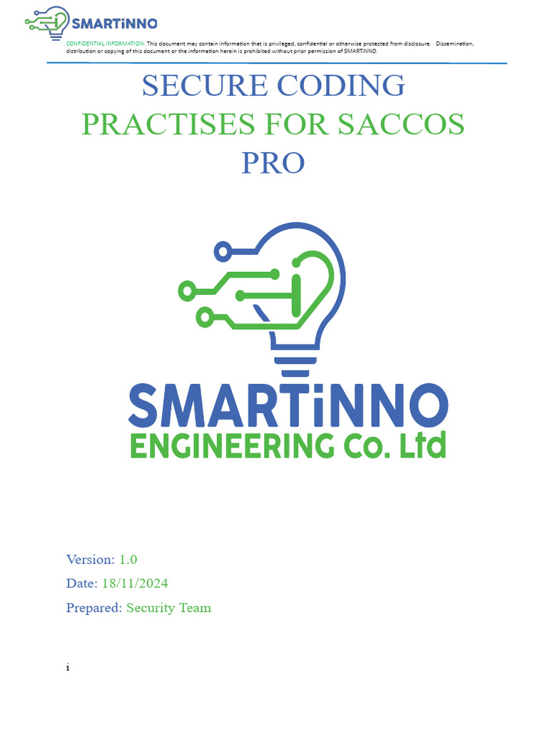 Secure Coding Practises For Saccos Pro Reviewed Pdf Security Computer Security