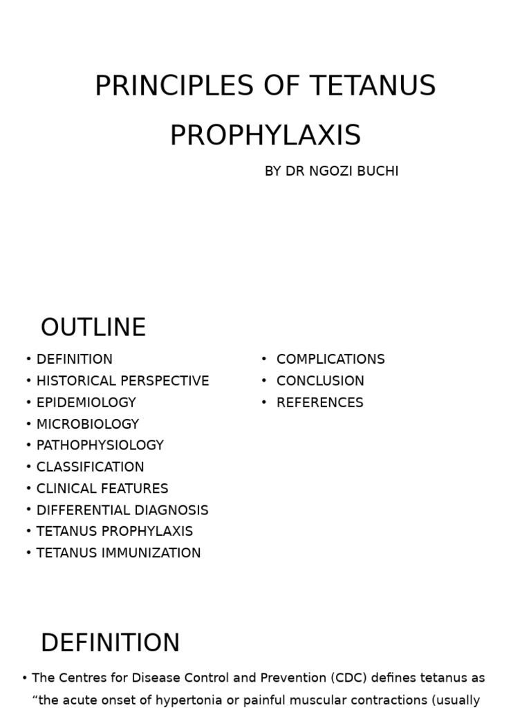 Tetanus Prophylaxis Principles Explained | PDF | Immunology | Diseases ...