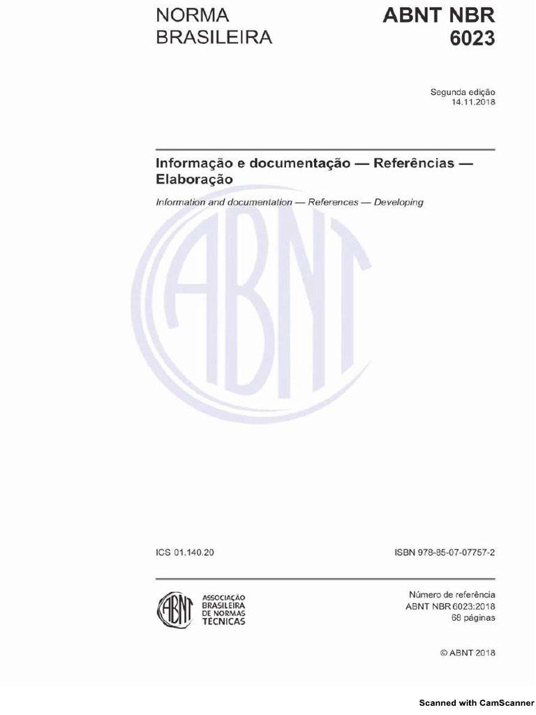 ABNT NBR 6023 Referências | PDF