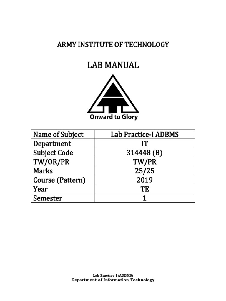 ADBMS I Manual - SOP - 07nov2019 | PDF | Map Reduce | Database Index